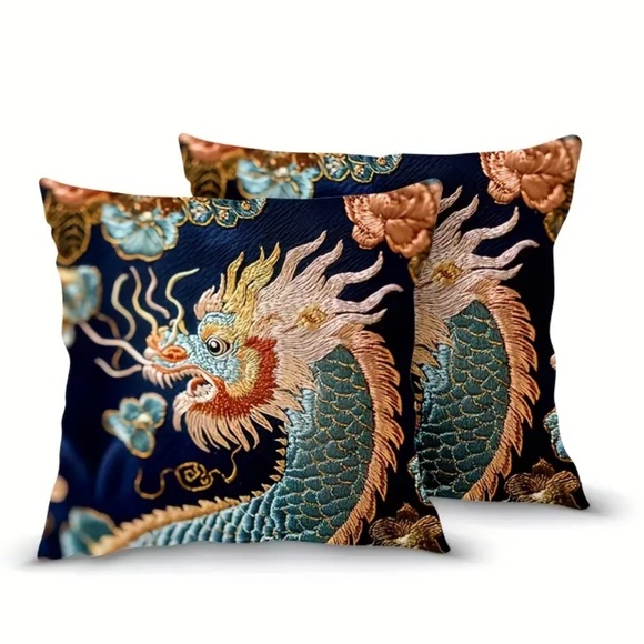 None | Accents | Nip Set Of 2 Extremely Detailed Chinese Dragon Faces ...